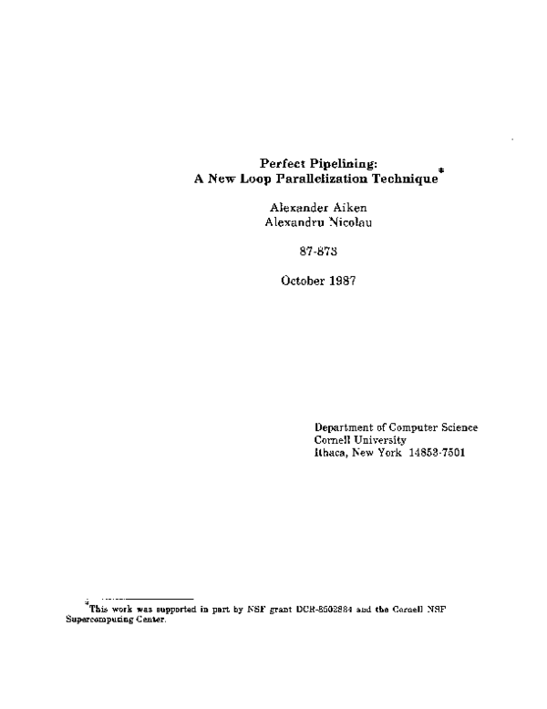 (PDF) Perfect pipelining: A new loop parallelization technique