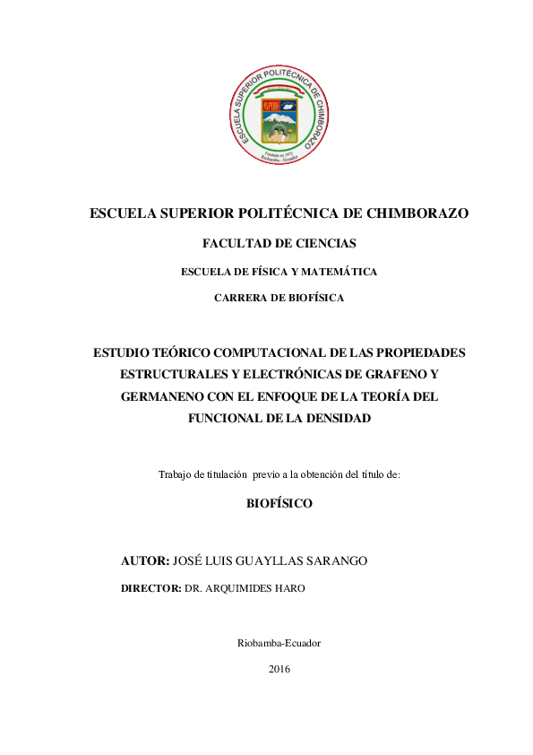 (PDF) Estudio Teórico computacional de las propiedades estructurales y ...