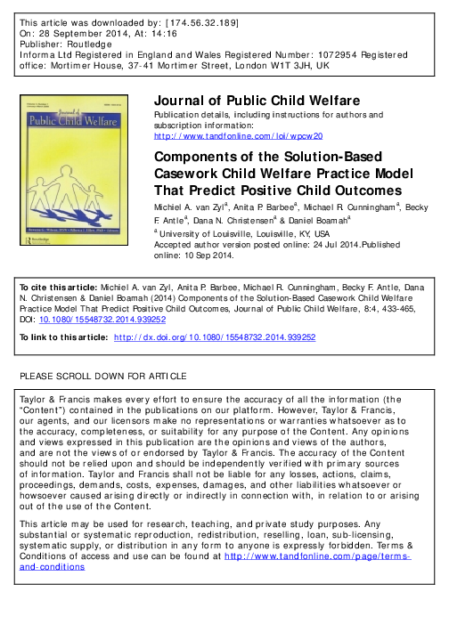 (PDF) Components of the Solution-Based Casework Child Welfare Practice ...