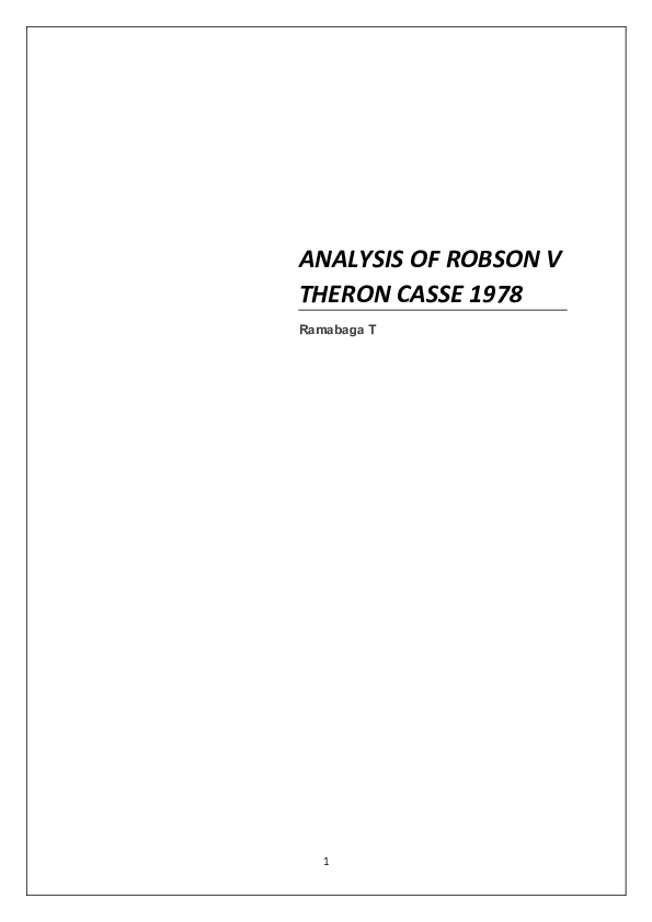 (DOC) Robson v theron case analysis