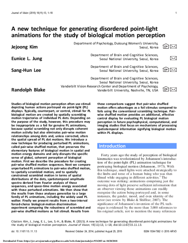 (PDF) A new technique for generating disordered point-light animations ...