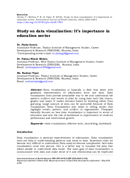 (PDF) Study on data visualization