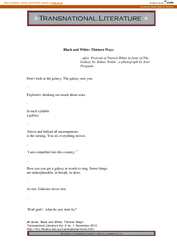 (PDF) Black and White: Thirteen Ways