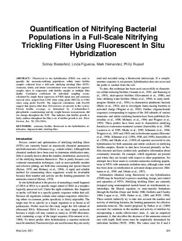 (PDF) Quantification of Nitrifying Bacterial Populations in a Full ...