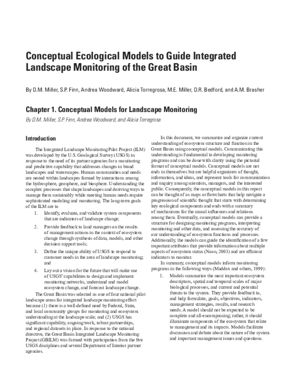 (PDF) Conceptual ecological models to guide integrated landscape ...