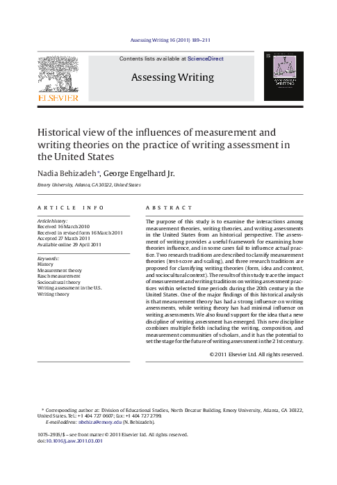 (PDF) Historical view of the influences of measurement and writing ...
