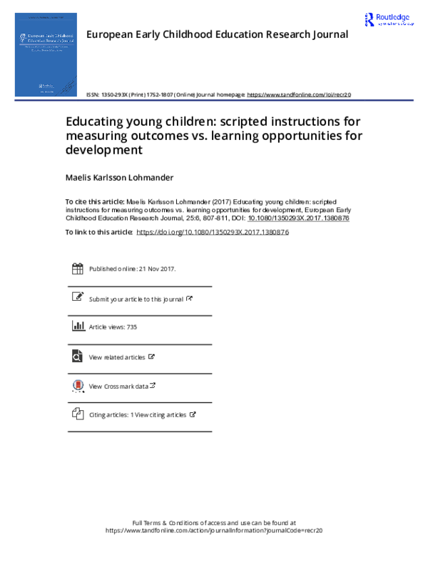 (PDF) Educating young children: scripted instructions for measuring ...