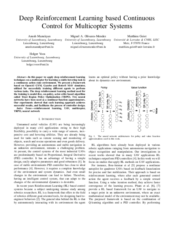 (PDF) Deep Reinforcement Learning-based Continuous Control for ...