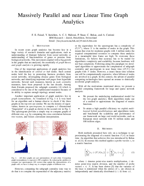 (PDF) Massively Parallel and near Linear Time Graph Analytics