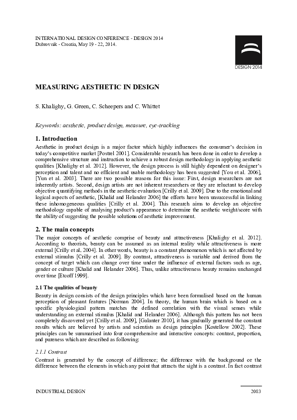 (PDF) Measuring Aesthetic in Design