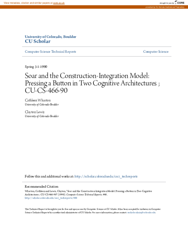 (PDF) Soar and the construction-integration model: Pressing a button in ...