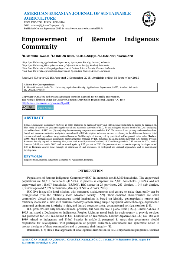 (PDF) Empowerment of Remote Indigenous Community