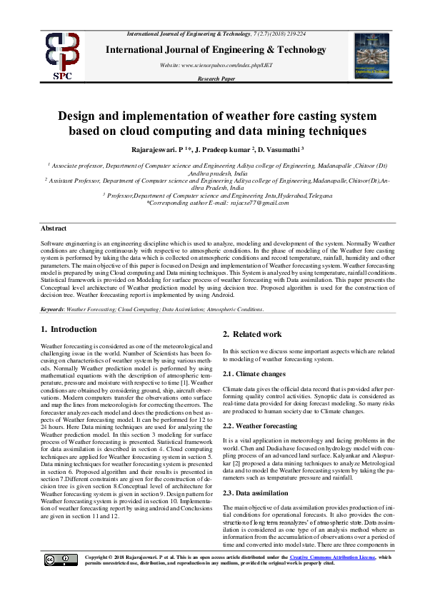 (PDF) Design and implementation of weather fore casting system based on cloud computing and data ...