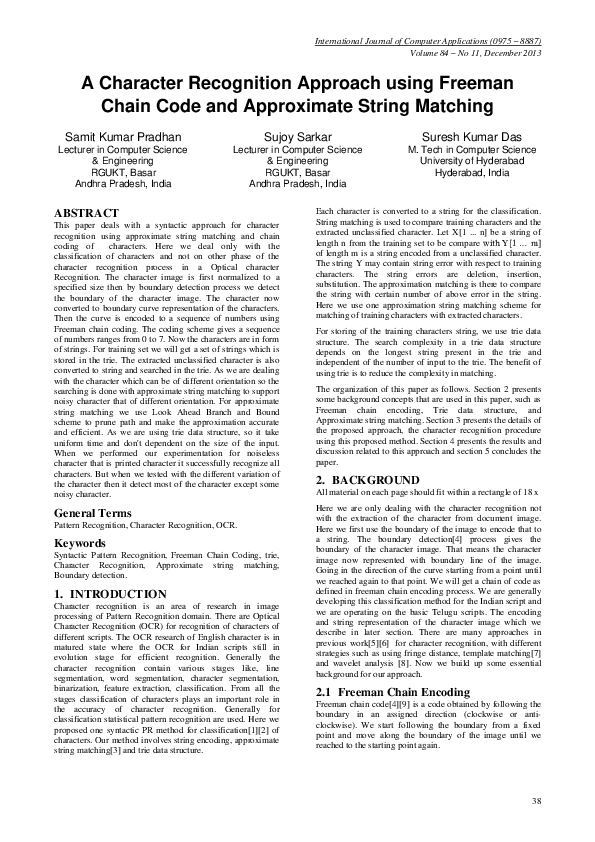 Pdf A Character Recognition Approach Using Freeman Chain Code And 3051