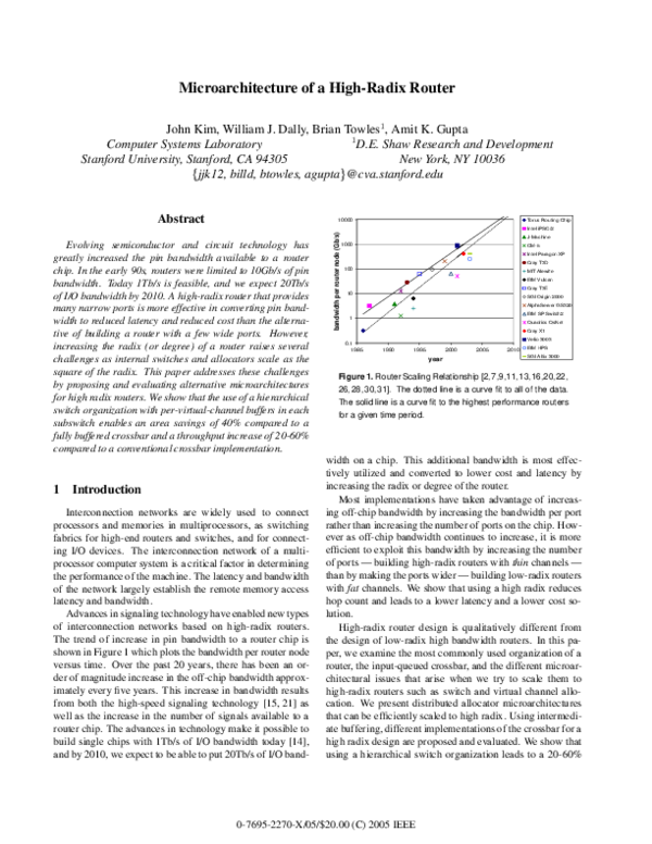 (PDF) Microarchitecture of a High-Radix Router