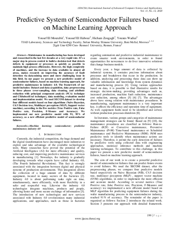 (PDF) Predictive System of Semiconductor Failures based on Machine ...