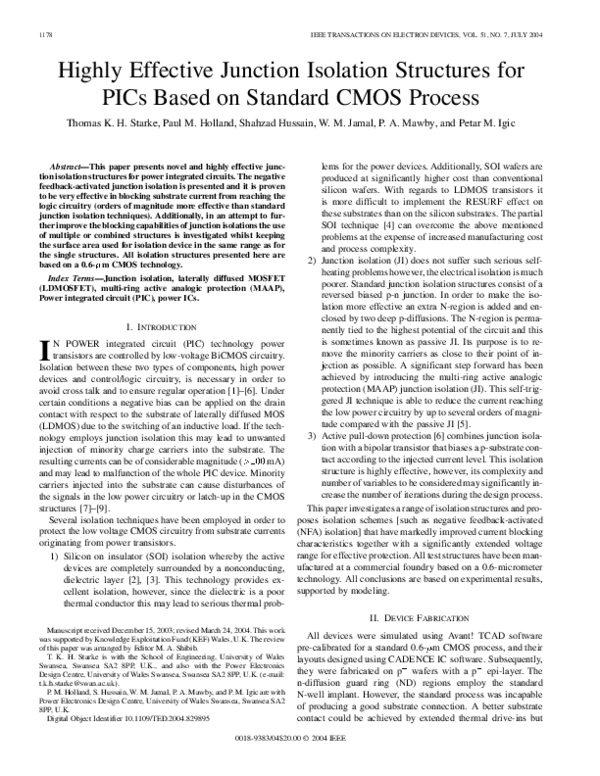 (PDF) Highly Effective Junction Isolation Structures for PICs Based on ...