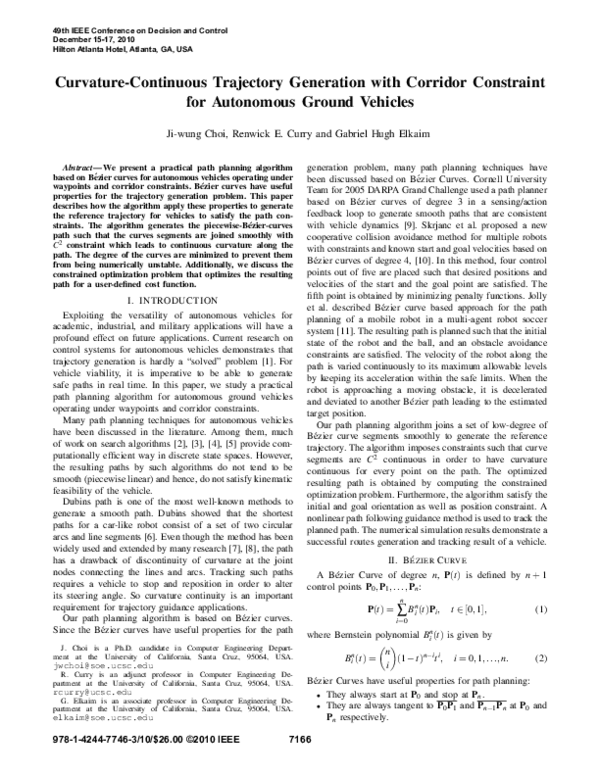 (PDF) Curvature-continuous trajectory generation with corridor ...