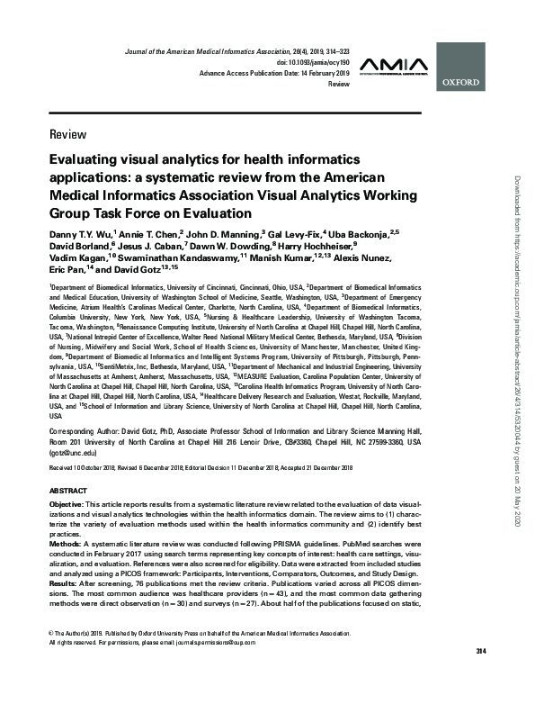 (PDF) Evaluating visual analytics for health informatics applications: a systematic review from ...
