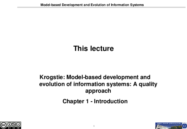 (PDF) Model-Based Development and Evolution of Information Systems