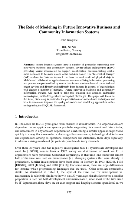 (PDF) Model-Based Techniques for Future Innovative Information Systems