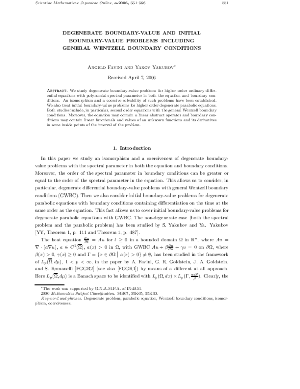 Pdf Degenerate Boundary Value And Initial Boundary Value Problems