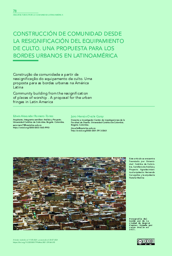 (PDF) Construcción de la comunidad desde la resignificación del ...