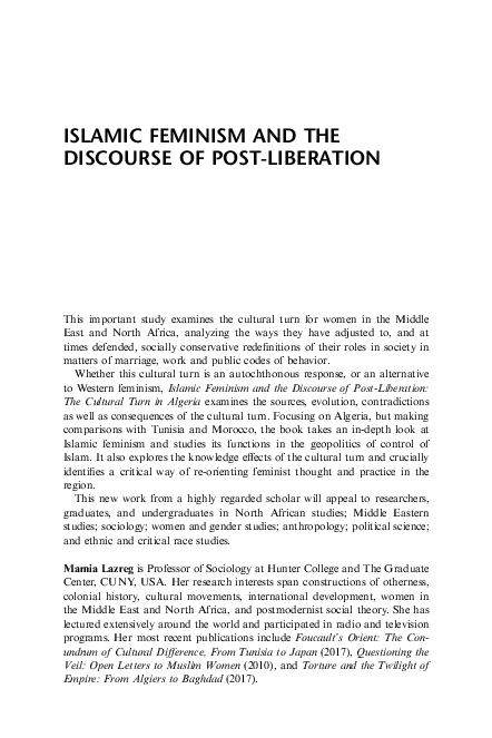 (PDF) Islamic Feminism and the Discourse of Post-Liberation