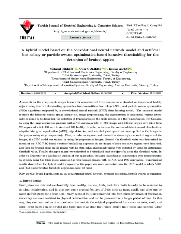 Pdf A Hybrid Model Based On The Convolutional Neural Network Model