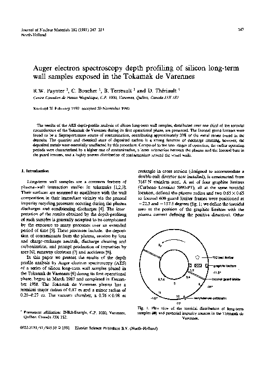 (PDF) Auger electron spectroscopy depth profiling of Fe-oxide layers on ...