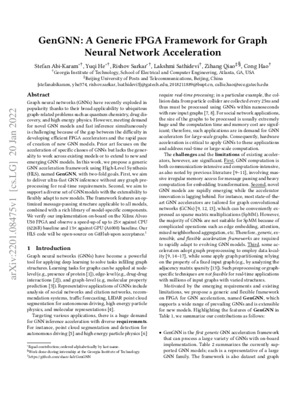 Pdf Gengnn A Generic Fpga Framework For Graph Neural Network Acceleration 3675