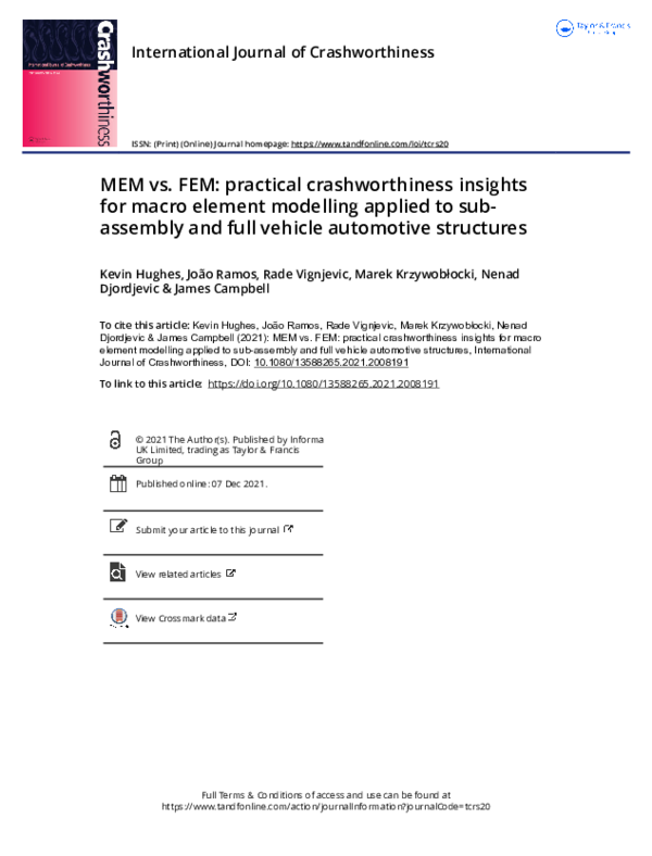 (PDF) MEM vs. FEM: practical crashworthiness insights for macro element ...