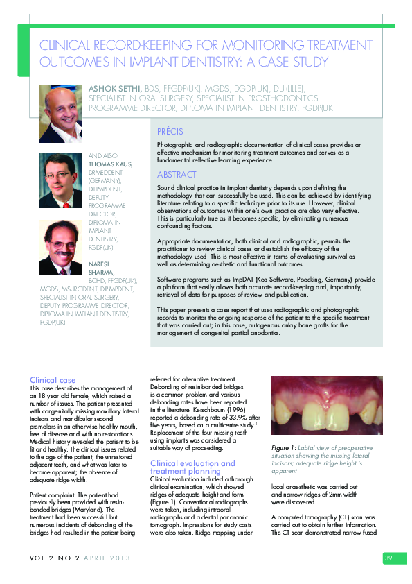 (PDF) Clinical record-keeping for monitoring treatment outcomes in ...
