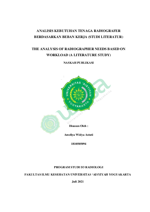 (PDF) Analisis Kebutuhan Tenaga Radiografer Berdasarkan Beban Kerja ...