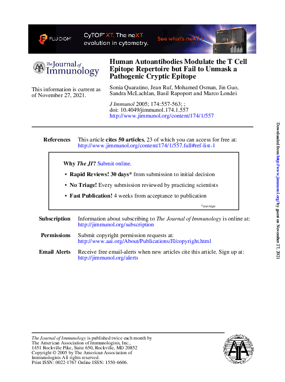 (PDF) This information is current as Pathogenic Cryptic Epitope Epitope ...