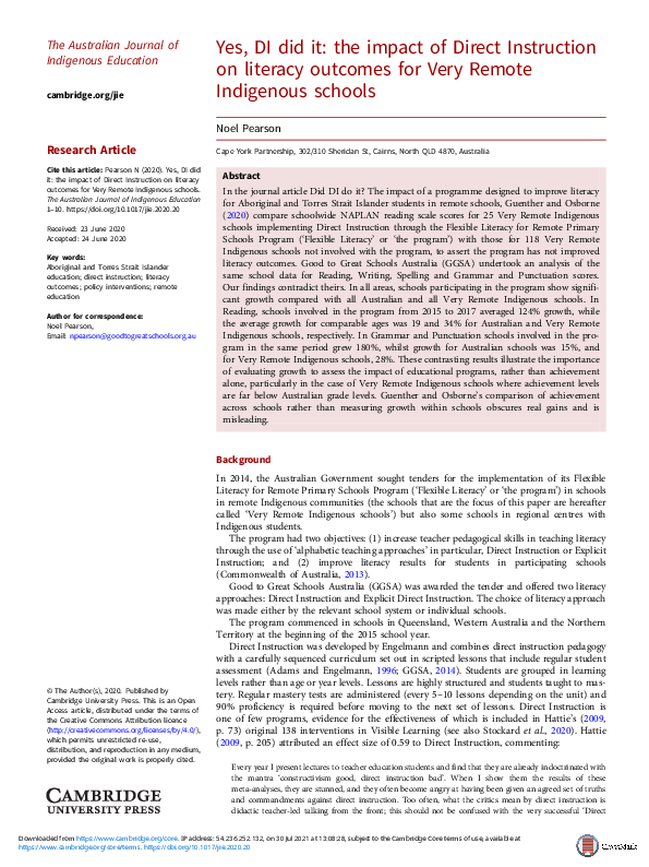 (PDF) Yes, DI did it: the impact of Direct Instruction on literacy ...