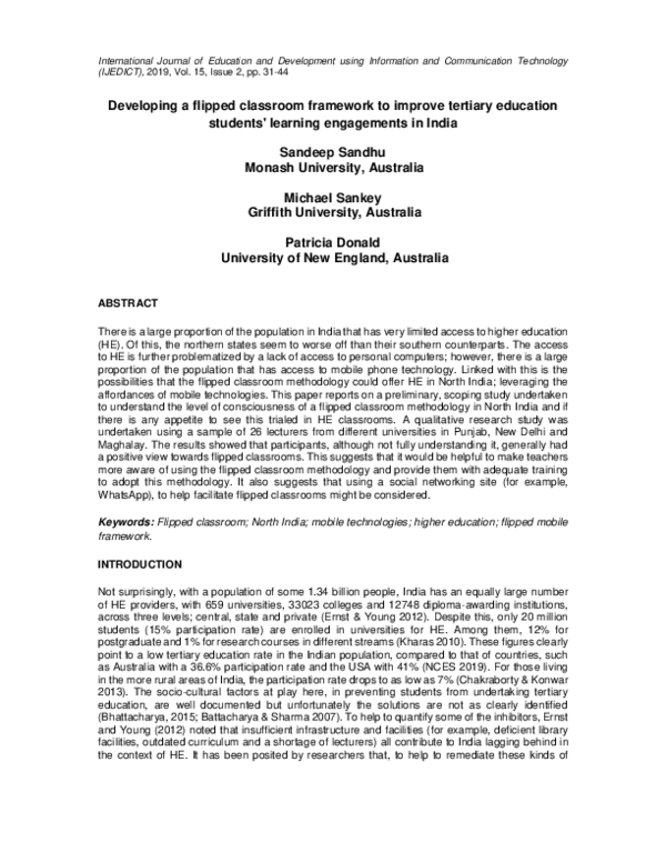 (PDF) Developing a Flipped Classroom Framework to Improve Tertiary ...
