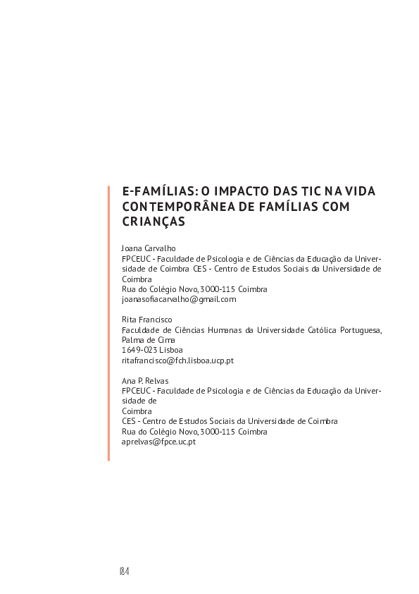 (PDF) e-famílias: o impacto das TIC na vida contemporânea de famílias ...