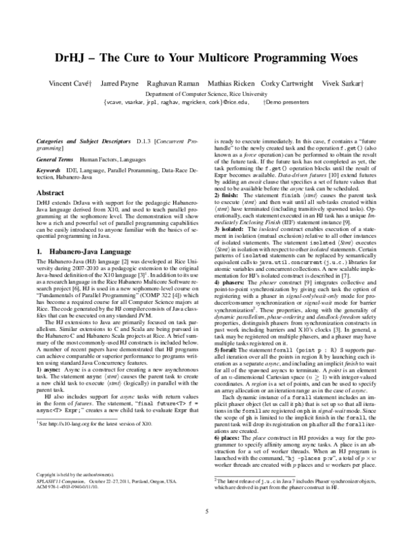 (PDF) DrHJ: the cure to your multicore programming woes