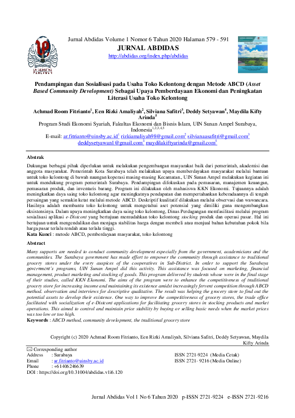 (PDF) Pendampingan dan Sosialisasi pada Usaha Toko Kelontong dengan ...