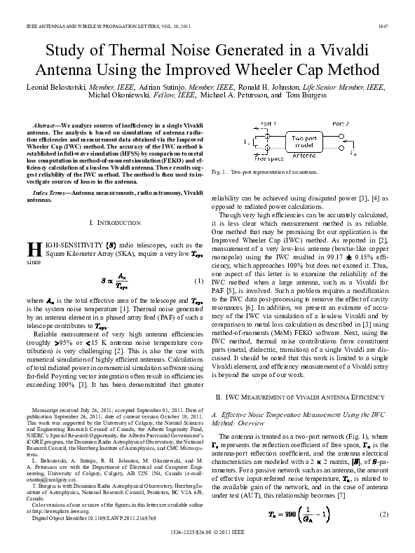 (PDF) Study of Thermal Noise Generated in a Vivaldi Antenna Using the ...