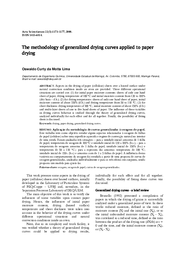 (PDF) The methodology of generalized drying curves applied to paper ...