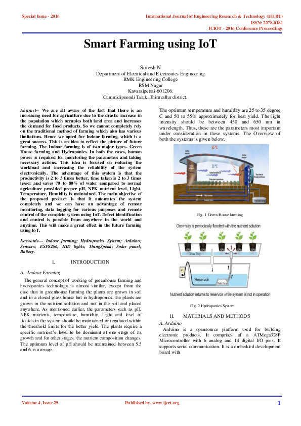 (PDF) Smart Farming using IoT