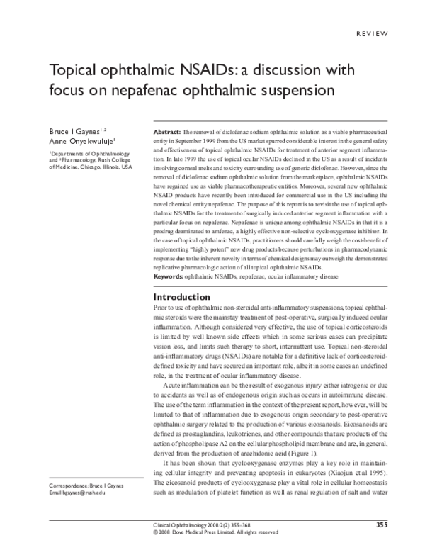 (PDF) Topical ophthalmic NSAIDs: a discussion with focus on nepafenac ...