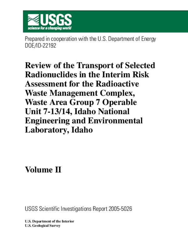 (PDF) Review of the transport of selected radionuclides in the interim ...