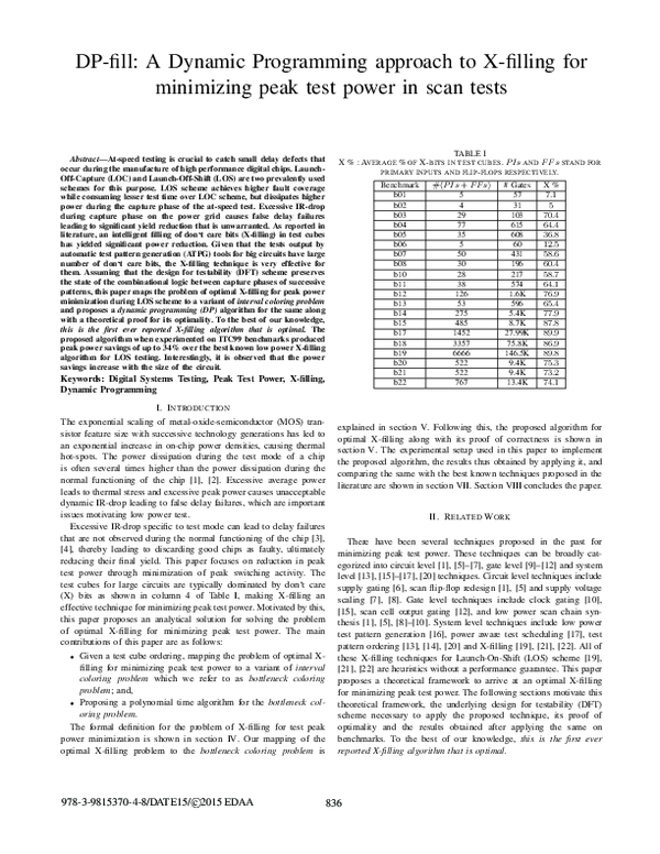 (PDF) Dp-Fill: A Dynamic Programming Approach to X-Filling for ...