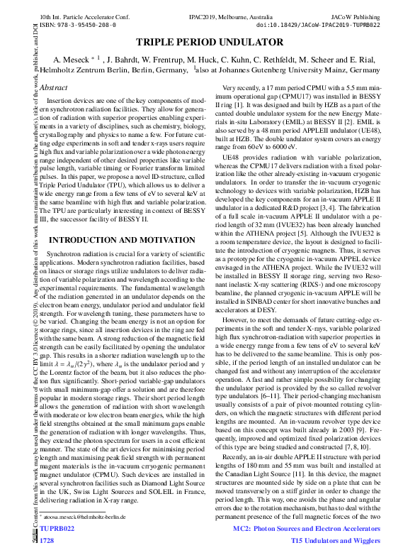 (PDF) Triple Period Undulator