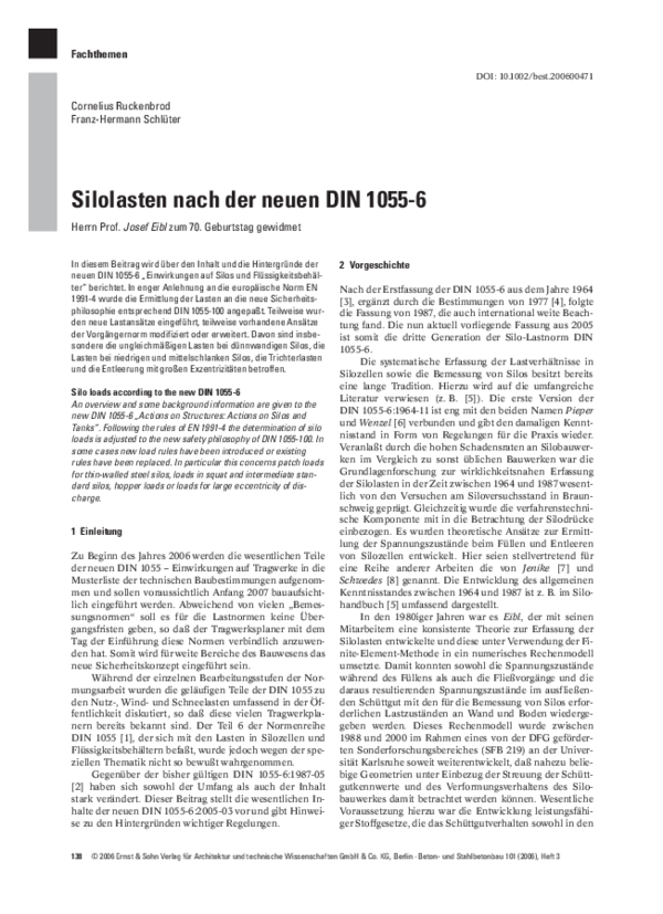 (PDF) Silolasten nach der neuen DIN 1055-6