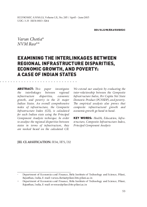 (PDF) Examining the interlinkages between regional infrastructure ...