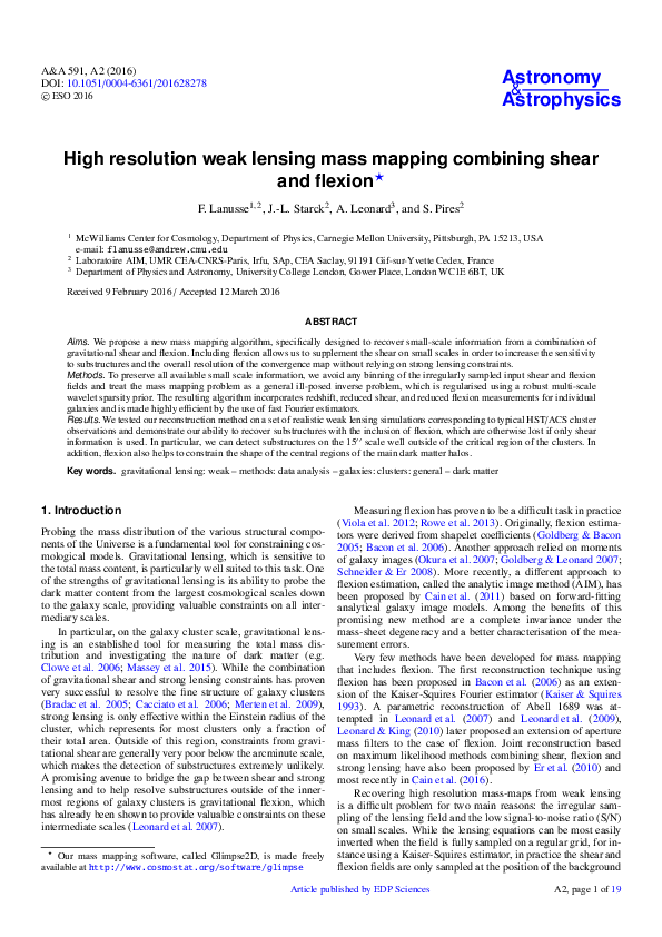 (PDF) High resolution weak lensing mass mapping combining shear and flexion